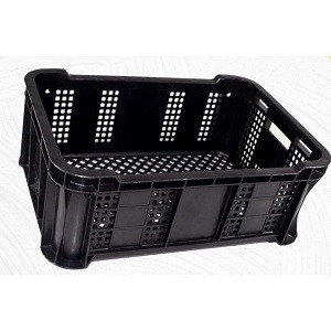 PLASTIC CRATE VENTILATED BLACK | Paramount